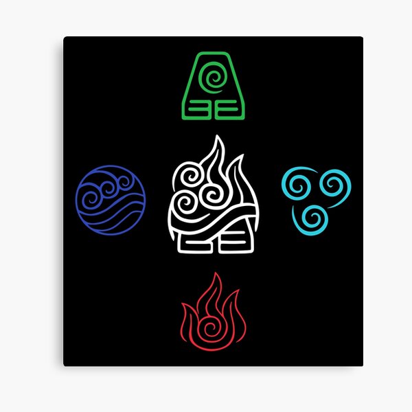 Lienzo «Avatar 5 Elementos - Símbolos» de Hipstorium | Redbubble