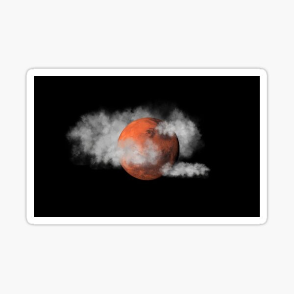 "planet mars with clouds" Sticker for Sale by riadhachraf | Redbubble