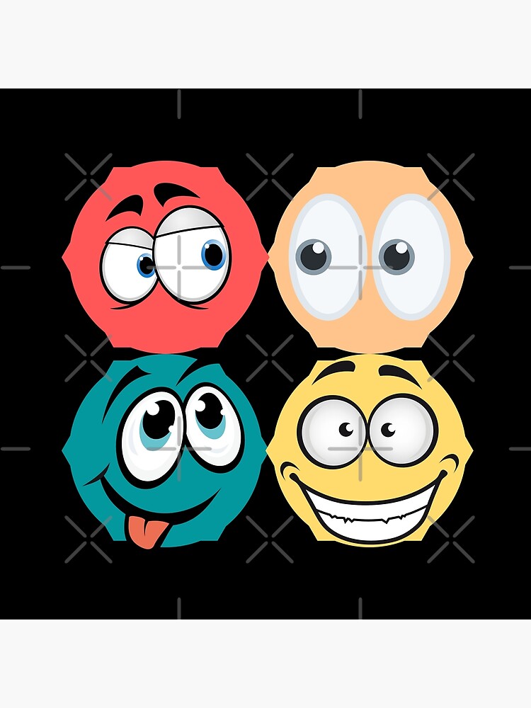 "Four Funny faces Comic emojis" Photographic Print for Sale by ...