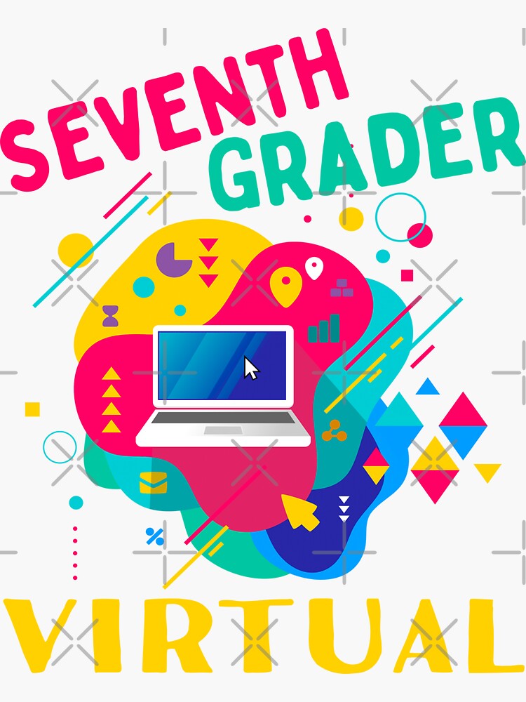 "Seventh Grader Virtual Elearning Back To School" Sticker by ...