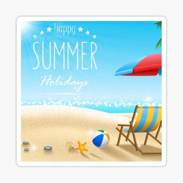 "happy summer holiday" Sticker by sourav1993 | Redbubble