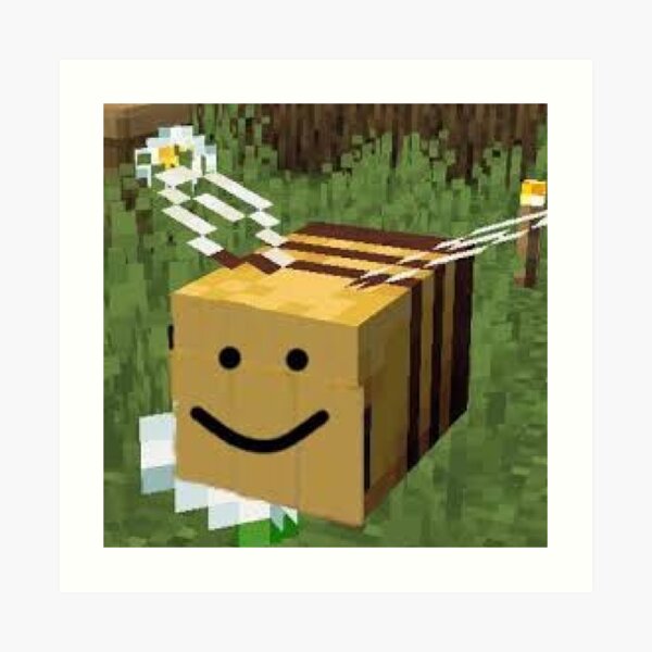 "minecraft bee meme sticker" Art Print by daisydesings | Redbubble