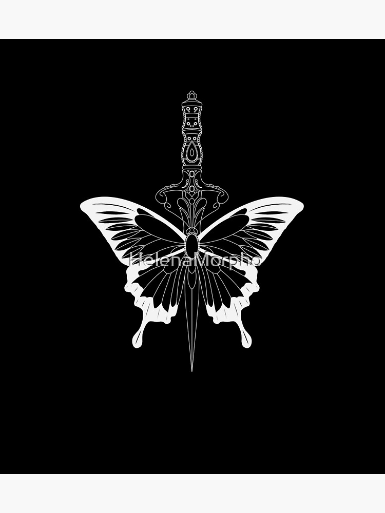 "Butterfly Dagger Tattoo Design " Photographic Print for Sale by ...