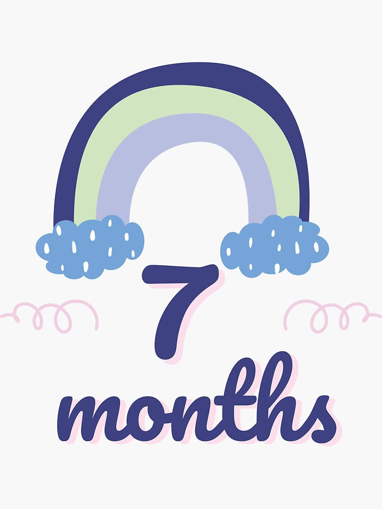 "Kawaii 7 Months" Sticker for Sale by YAYORE19 | Redbubble