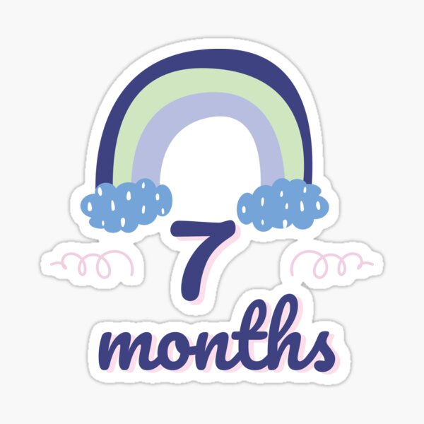 "Kawaii 7 Months" Sticker for Sale by YAYORE19 | Redbubble