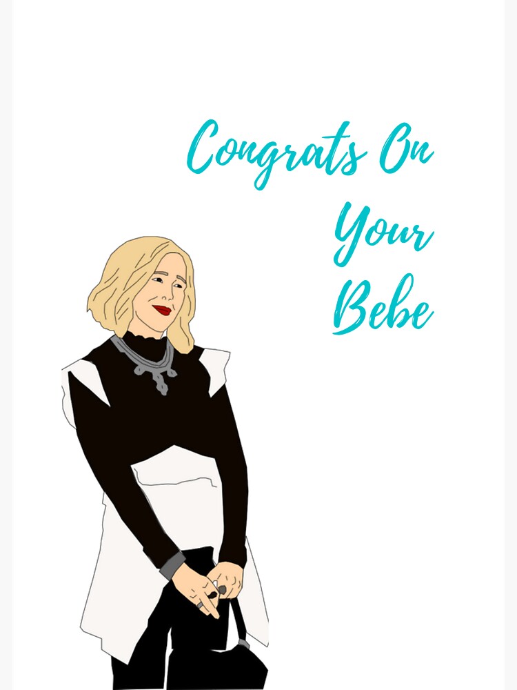 "Congrats On Your Bebe, Moira Rose, New Baby Boy" Sticker for Sale by ...