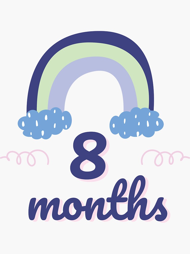 "Kawaii 8 Months" Sticker for Sale by YAYORE19 | Redbubble