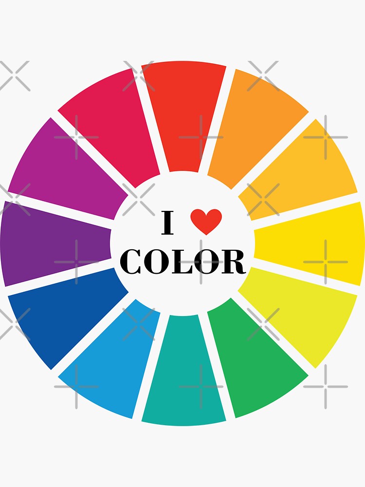 "Color Wheel - I Love Color" Sticker for Sale by familygiftscent ...