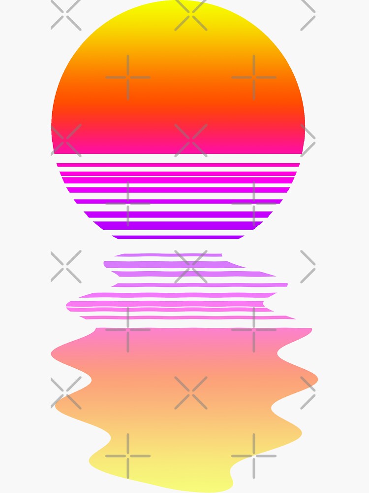 "Synthwave/Vaporwave Sun" Sticker by LucasAdoVale | Redbubble