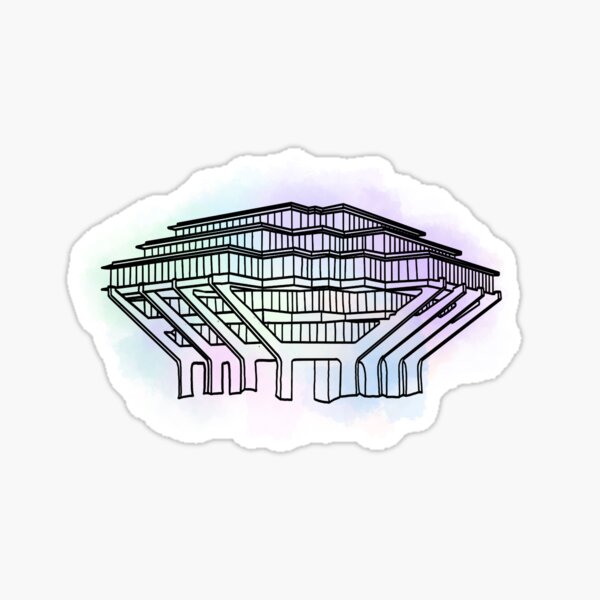 "Geisel library outline" Sticker for Sale by emk817 | Redbubble