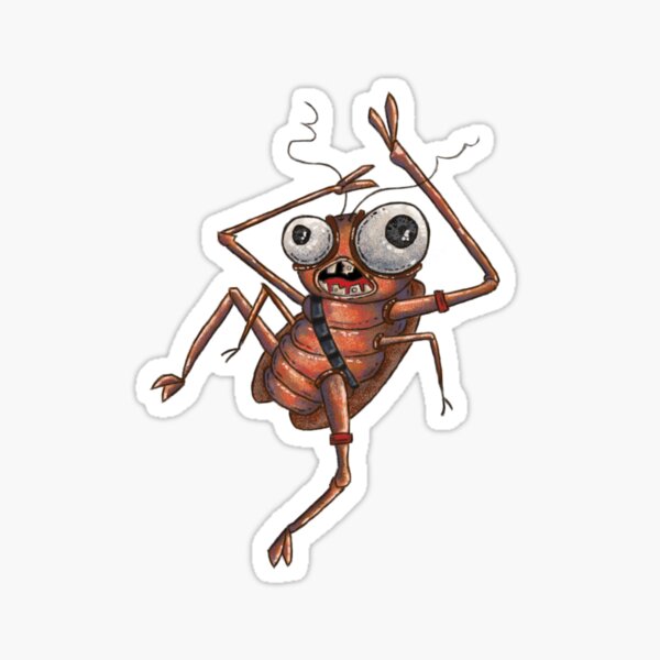 "The cockroach shock" Sticker for Sale by FunnyEye | Redbubble