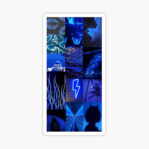 "blue aesthetic collage " Sticker for Sale by shivanihowe | Redbubble