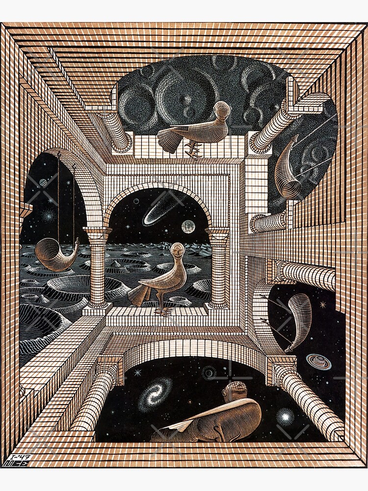 Impression artistique « Escher - Un autre monde II », par Pikokk ...