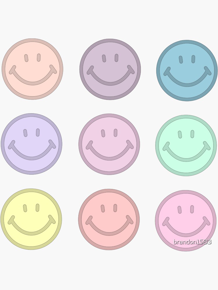 "rainbow pastel smiley face pack" Sticker for Sale by brandon1583 ...