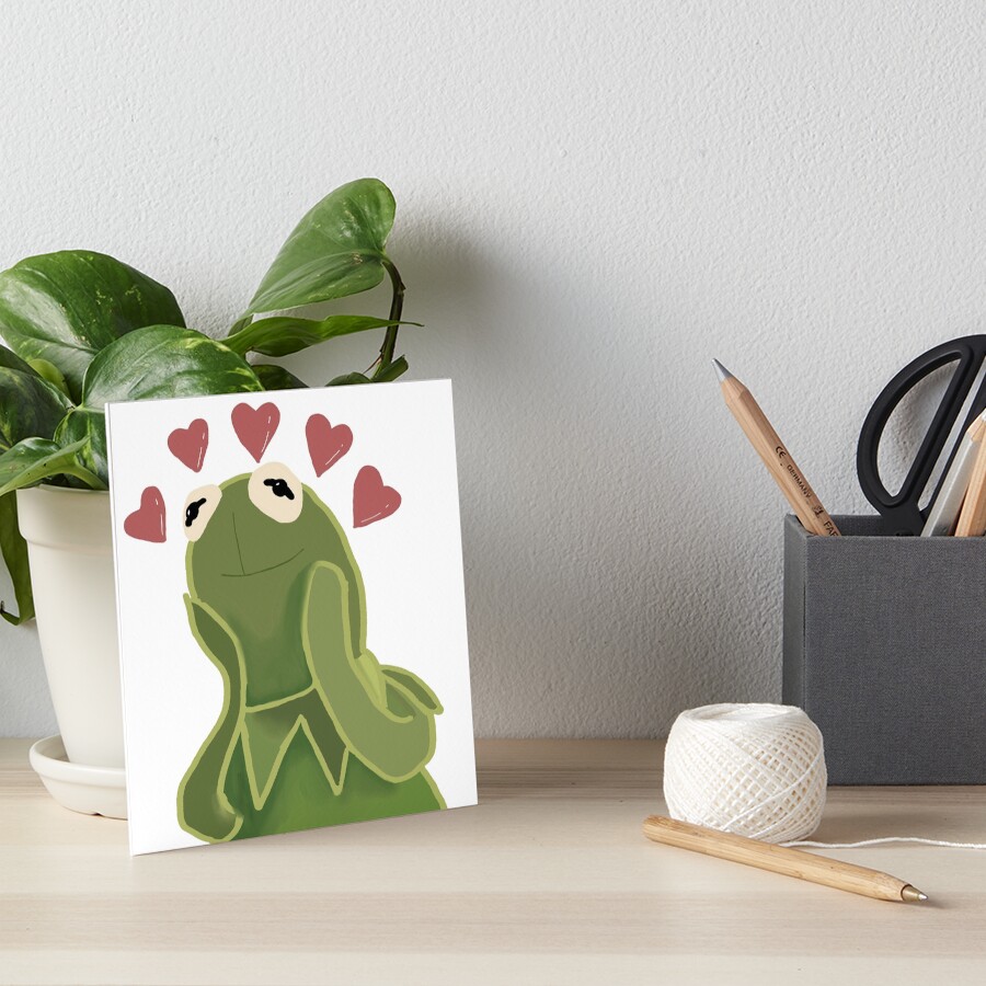 "Kermit The Frog In Love Meme" Art Board Print by lindatrinh6424 ...