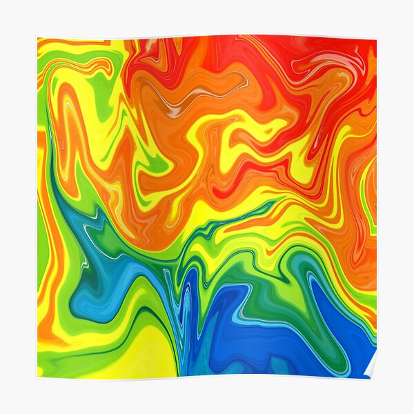 "Acid Rainbow Swirls" Poster by SkyDrops | Redbubble