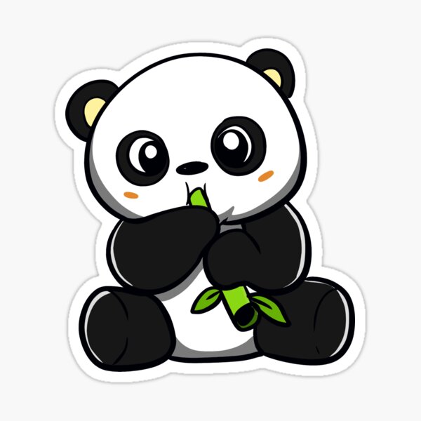 "Panda Eating Bamboo" Sticker for Sale by MisterGooseShop | Redbubble