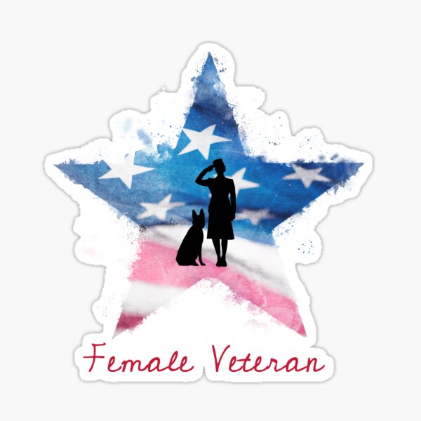 "Female Veteran" Sticker for Sale by HanZeeTee | Redbubble