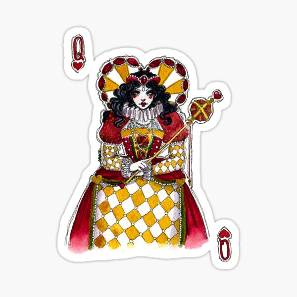 "Queen of Hearts" Sticker by GlitterCrayon | Redbubble