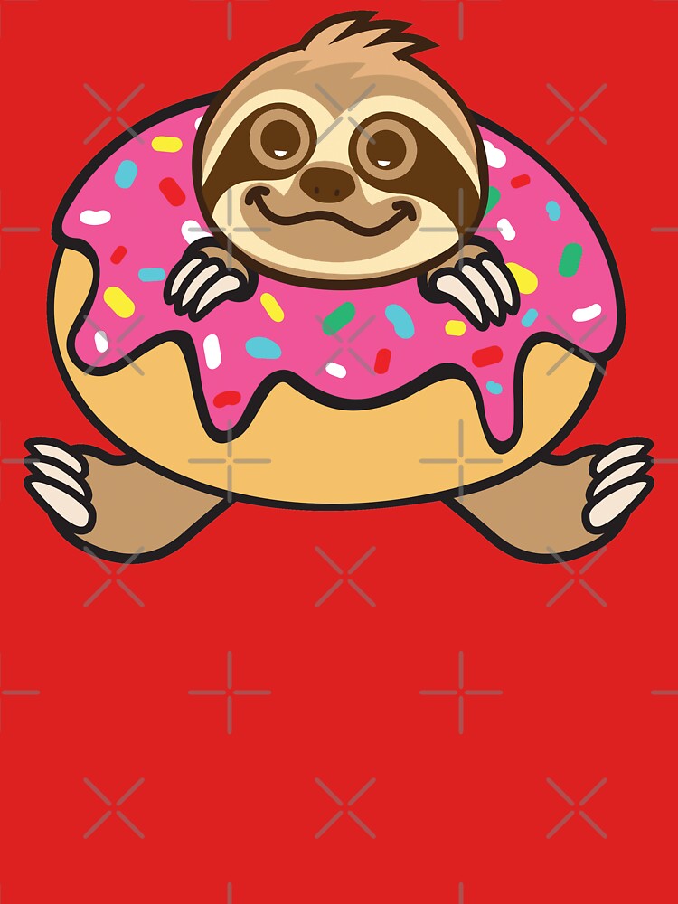 "Sloth donut" T-shirt for Sale by plushism | Redbubble | sloth t-shirts ...