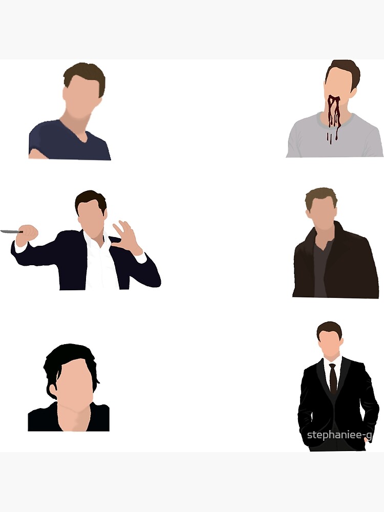 "tvd men sticker pack" Art Print for Sale by stephaniee-g | Redbubble