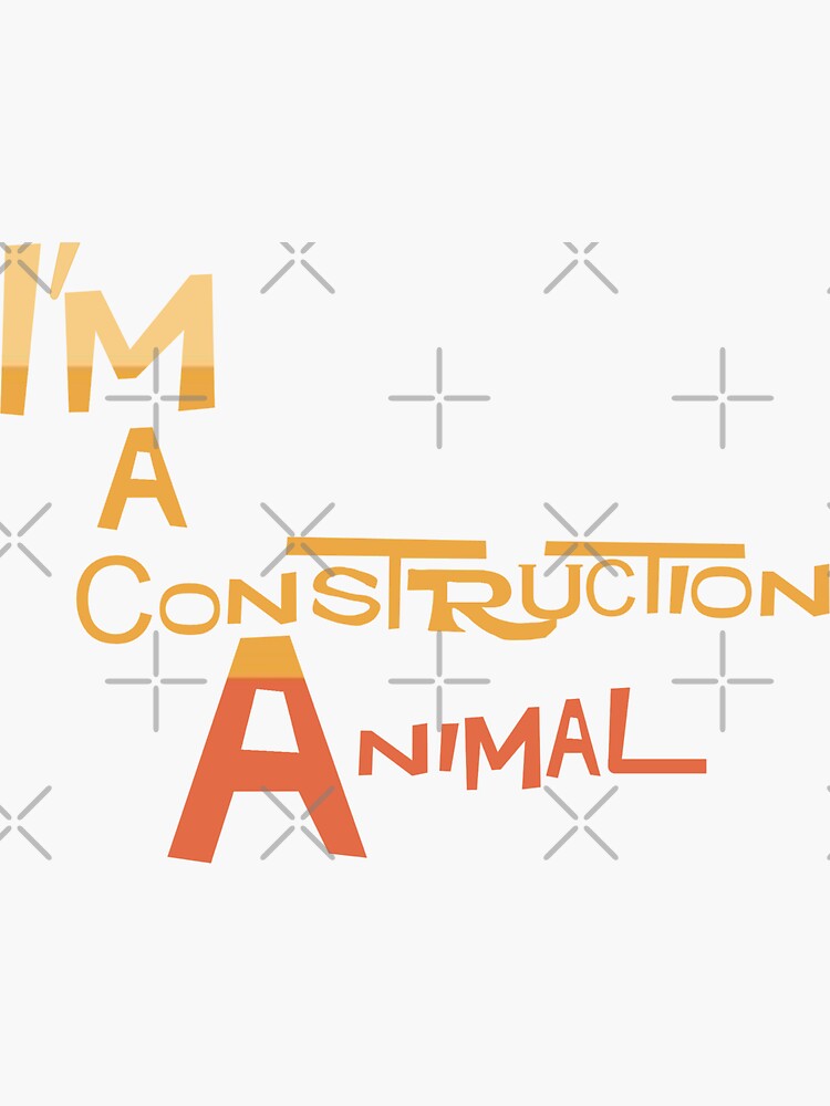 "Construction Animal" Sticker for Sale by MindCereal | Redbubble