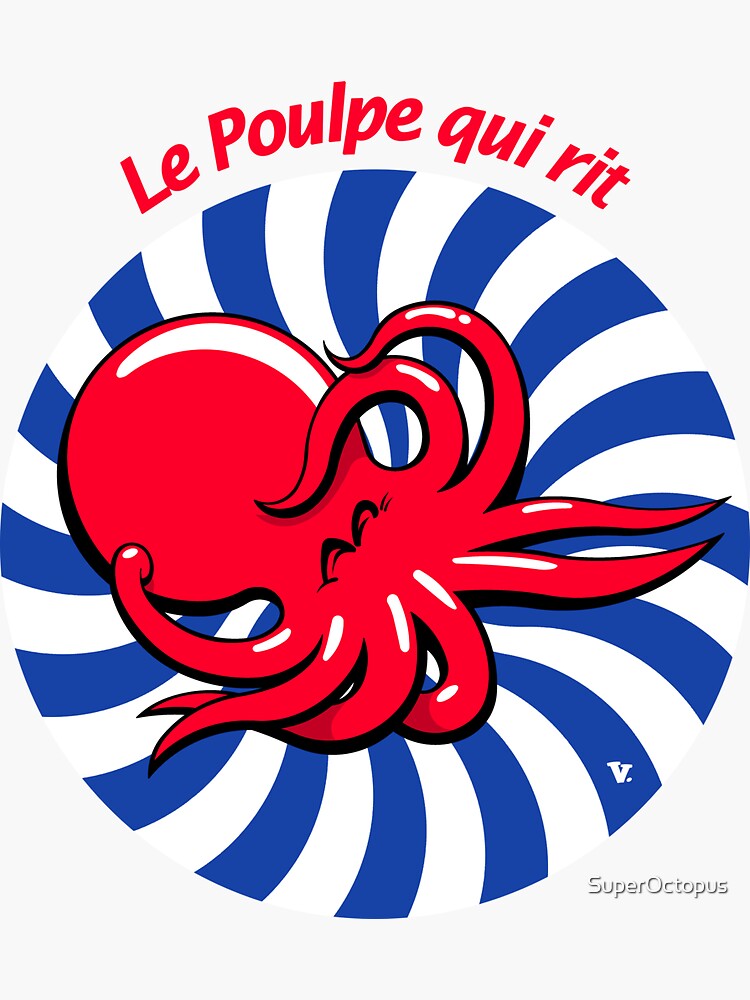 "The laughing octopus" Sticker for Sale by SuperOctopus | Redbubble