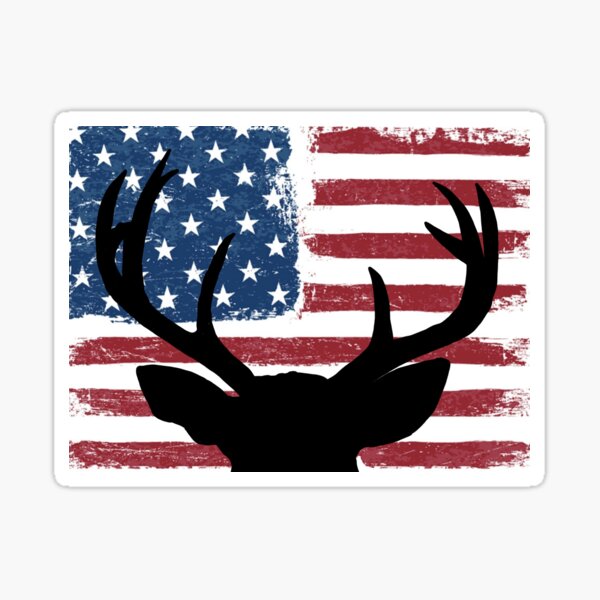 "Deer American Flag" Sticker for Sale by carlyallison16 | Redbubble