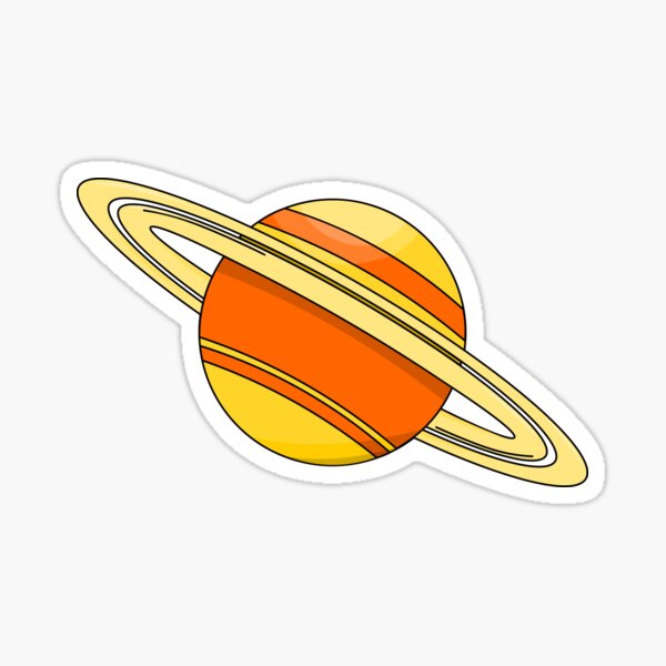 Cartoon Saturn Planet Stickers | Redbubble