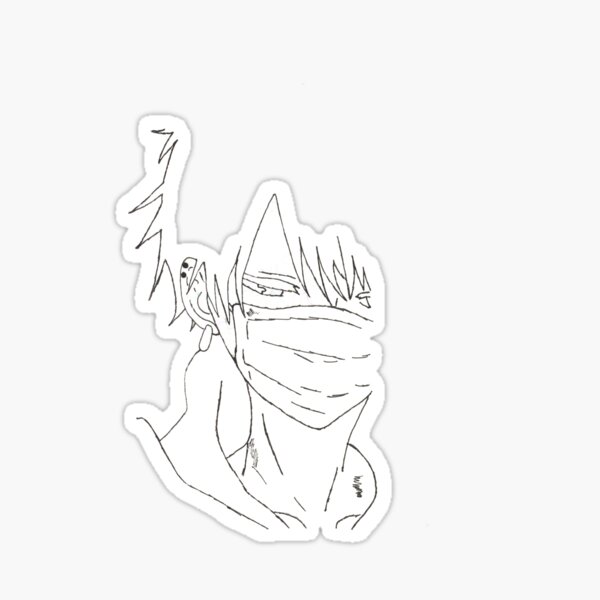 "Half face anime boy" Sticker for Sale by MysticStudio | Redbubble