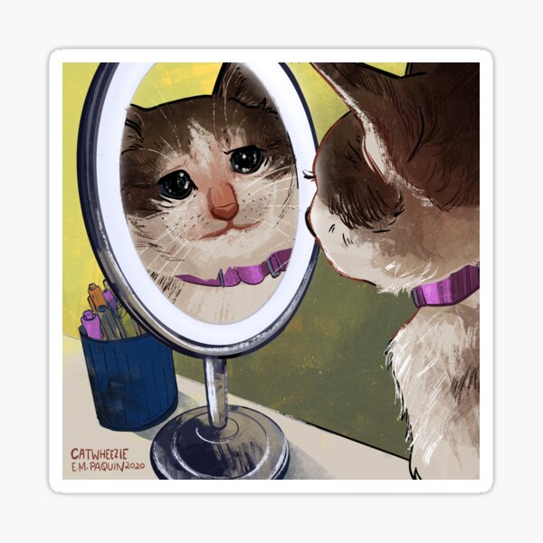 "Maybe I'm The Problem: daily cat drawing 52" Sticker for Sale by ...