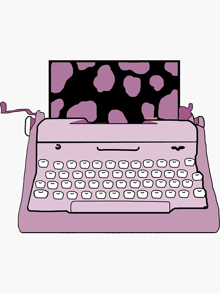 "cow print typing machine" Sticker for Sale by YardenArt | Redbubble
