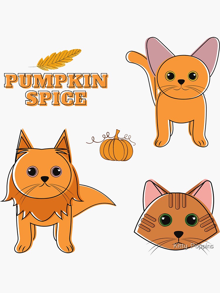 "Autumn Cats Sticker Pack" Sticker by mahumasad5 | Redbubble