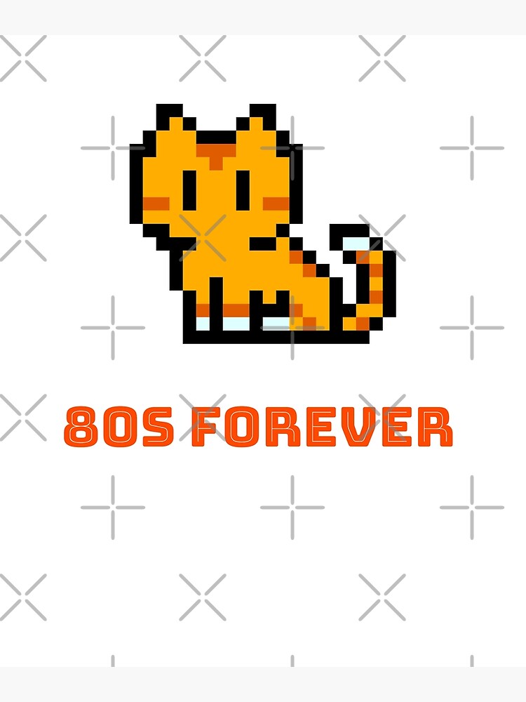 "80s Forever Retro 8-bit Cat" Art Print by up4tee | Redbubble