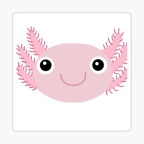 "smiley axolotl!" Sticker by isabelvarney | Redbubble