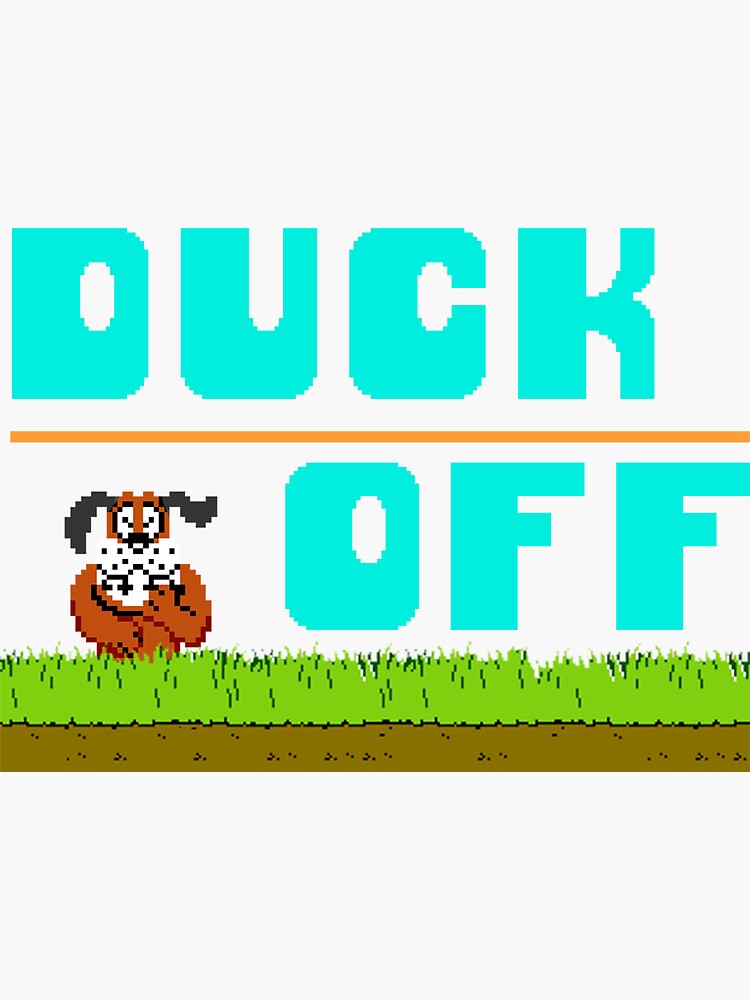 "Duck Off Retro Gaming Logo Parody" Sticker for Sale by YabYumShop ...