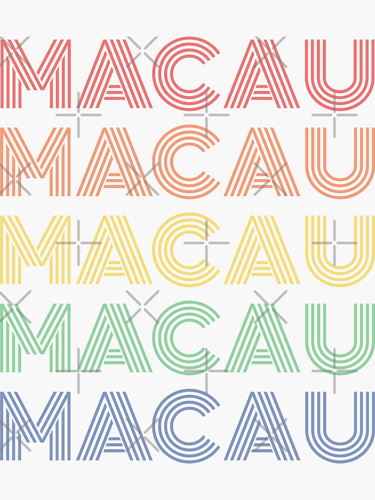 "Macau Rainbow Text" Sticker for Sale by designsheaven | Redbubble