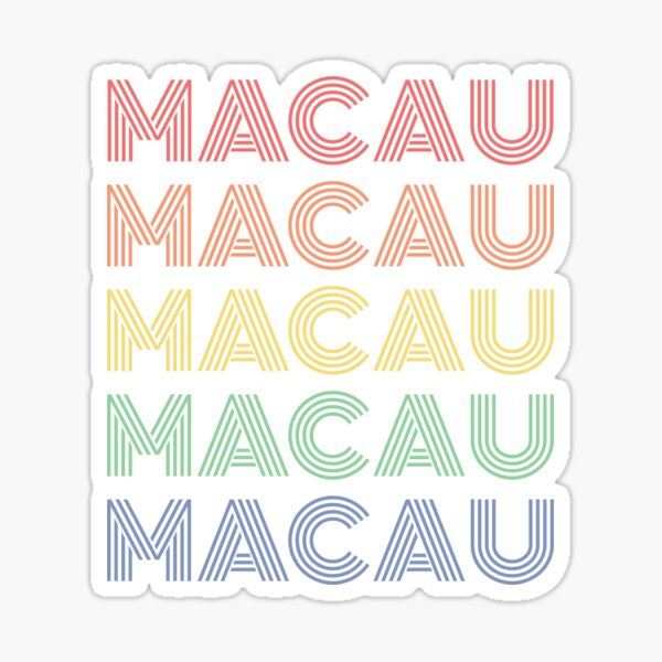 "Macau Rainbow Text" Sticker for Sale by designsheaven | Redbubble