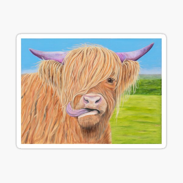 "Highland Coo" Sticker for Sale by kimmyart | Redbubble