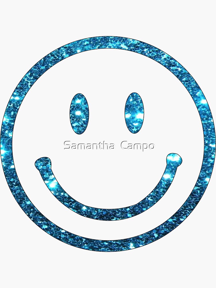 "blue glitter smiley face" Sticker for Sale by samanthacampo | Redbubble