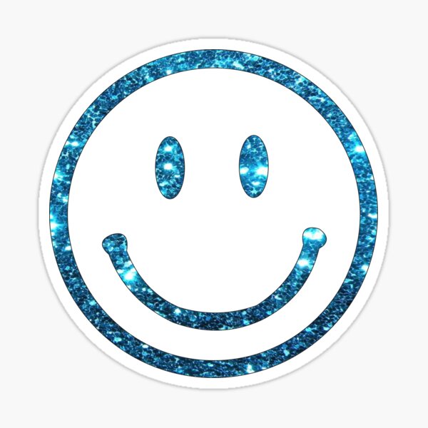 "blue glitter smiley face" Sticker for Sale by samanthacampo | Redbubble