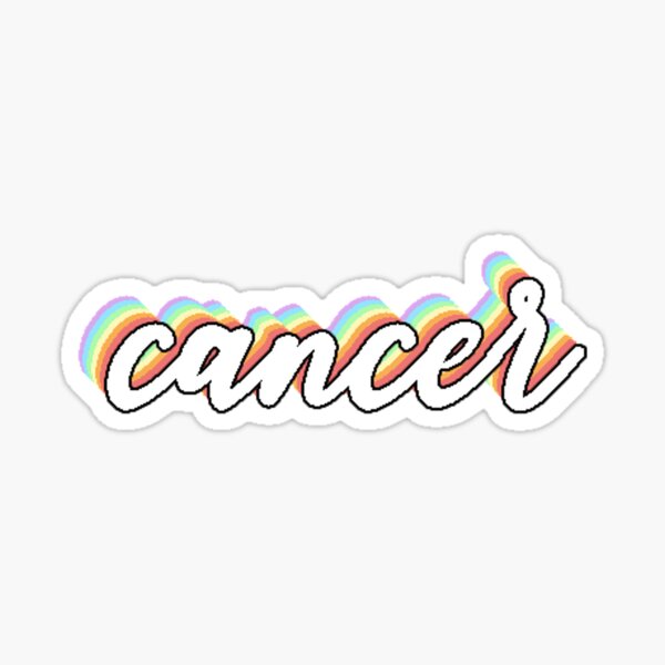 "Rainbow Cursive Cancer Zodiac Sign Vsco Sticker" Sticker for Sale by ...