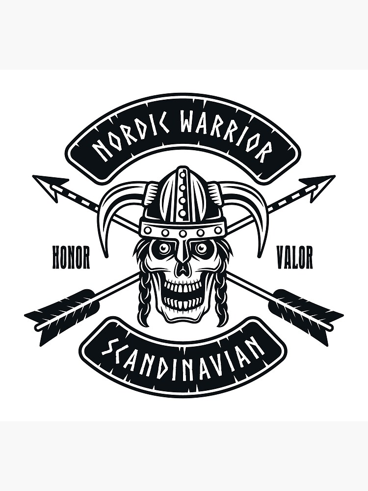 "Ehre und Tapferkeit - Nordischer Krieger - Pfeile und Schädel im Helm ...