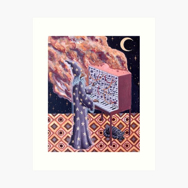 Painting Ink Wizard Cat Doodle page Sketchbook work magical cat with ...