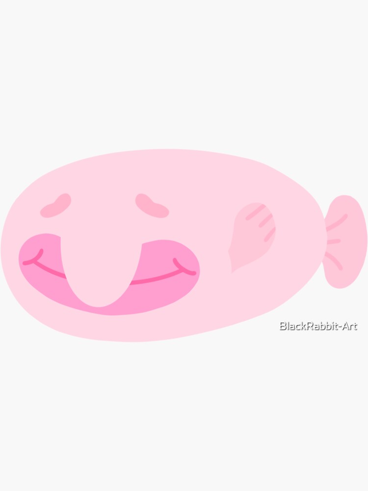 "Kawaii Blob Fish" Sticker for Sale by BlackRabbit-Art | Redbubble