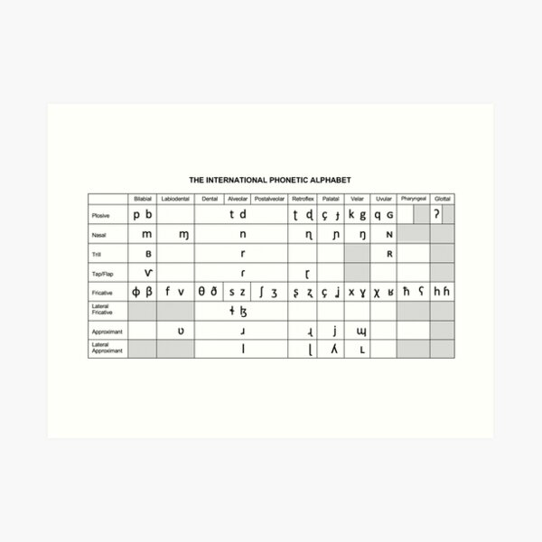 "IPA Chart" Art Print for Sale by Bododobird | Redbubble