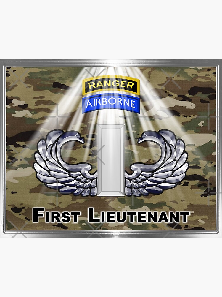 "Airborne Ranger First Lieutenant" Sticker by SoldierAlways | Redbubble
