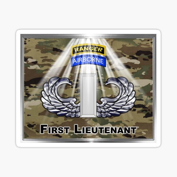 "Airborne Ranger First Lieutenant" Sticker by SoldierAlways | Redbubble