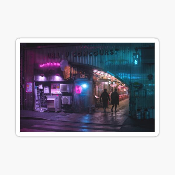 "Neo Tokyo - Wet street of Yurakucho" Sticker for Sale by TokyoLuv ...