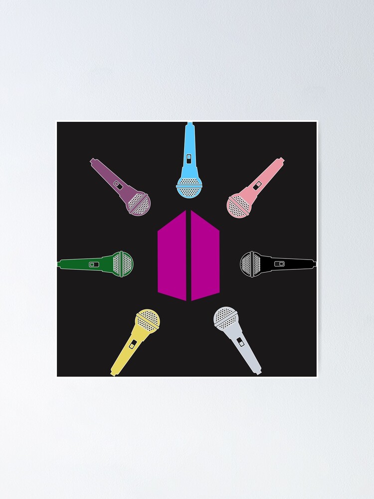 Póster «Escudo militar y micrófono de color BTS» de SouleysKpopShop ...
